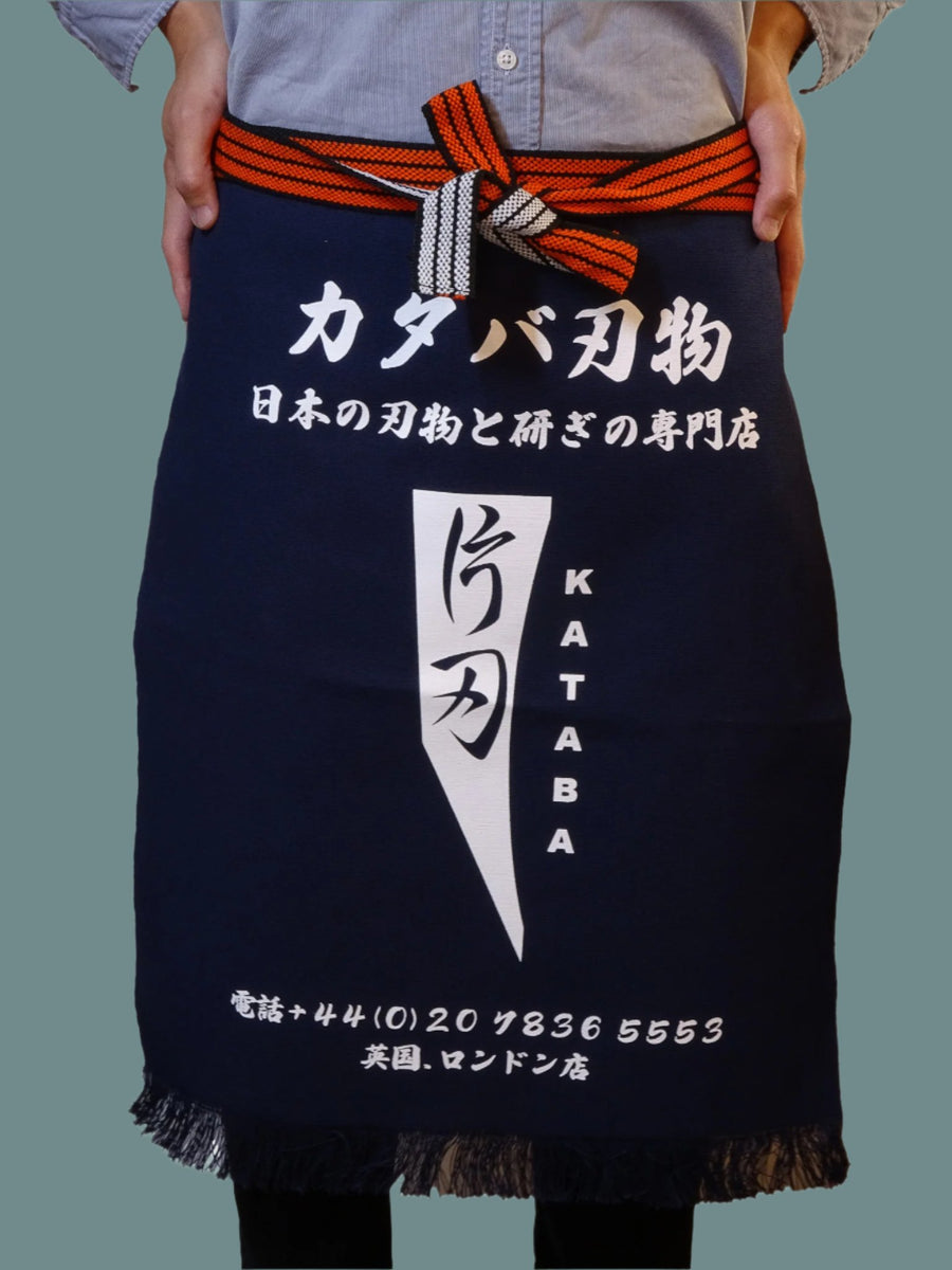 KATABA ORIGINAL JAPANESE MAEKAKE / APRON (NAVY) – KATABA Japanese Knife ...